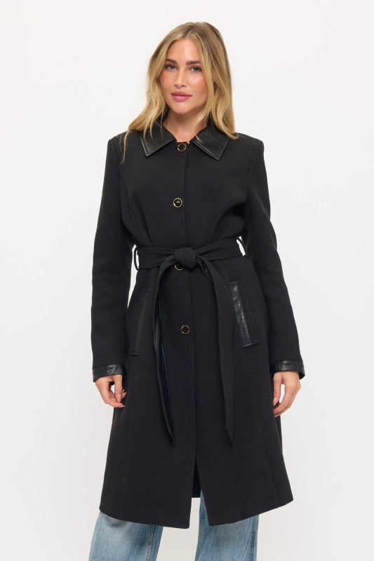 Windsor Contrast Maxi Coat – Cashmere Clothing Co